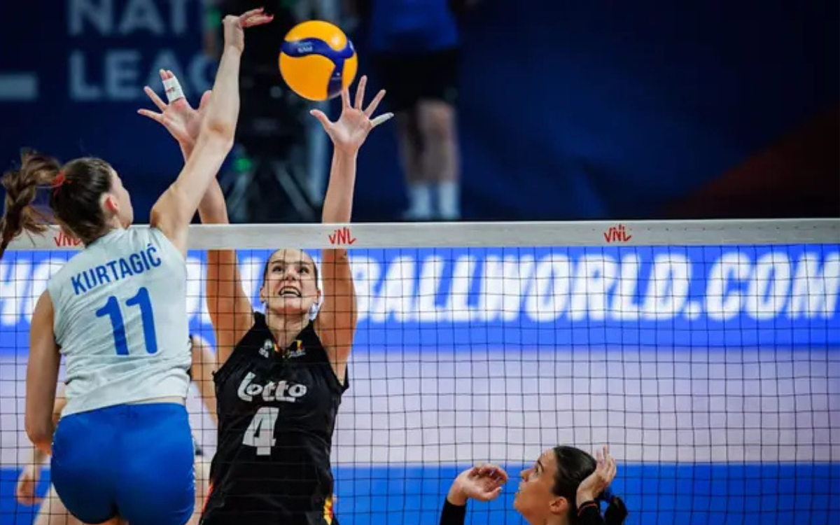 FEMALE VOLLEYBALL PLAYERS HAD A HEART, BUT NOT LUCK: Belgium celebrated ...